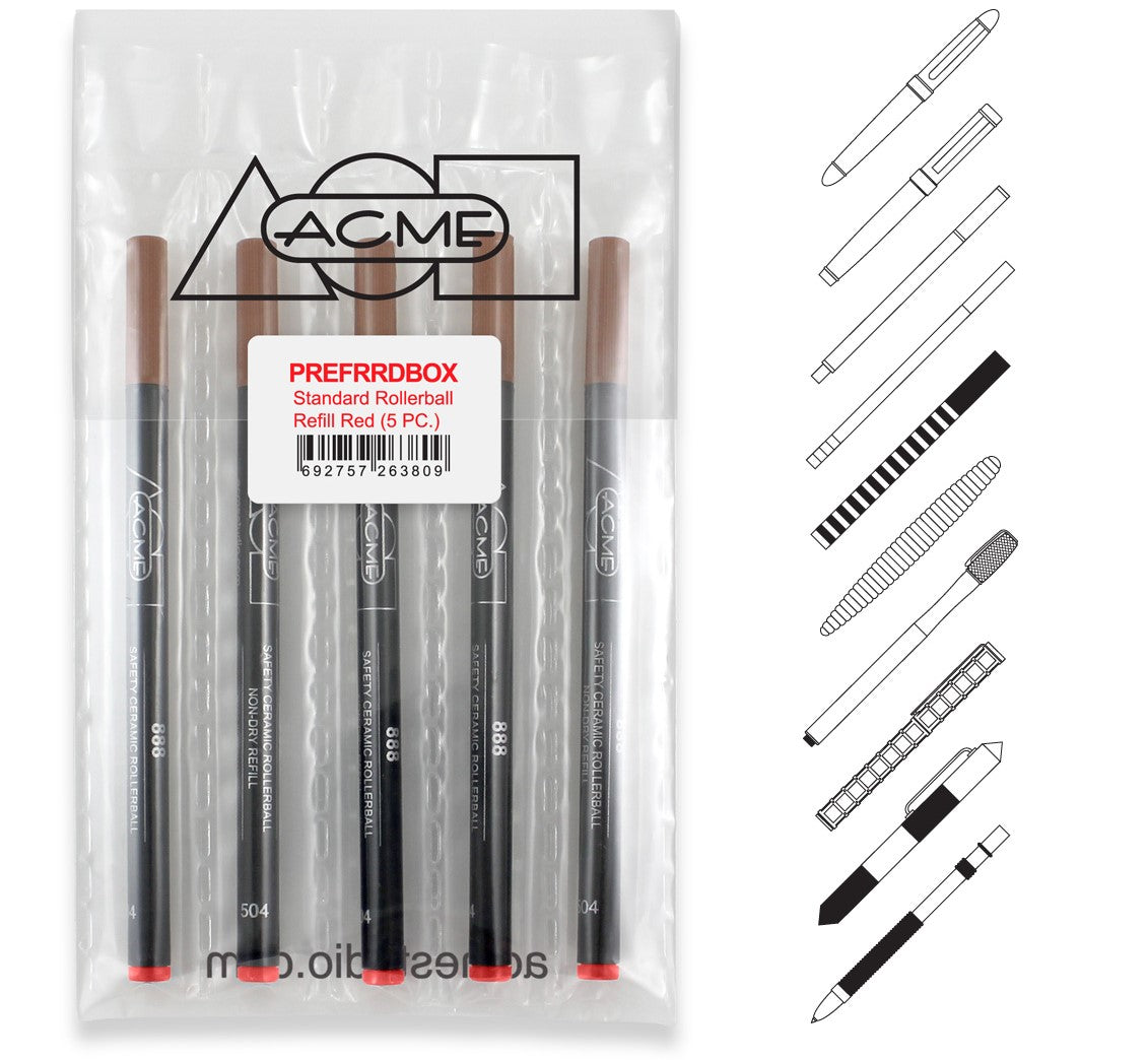 Acme Studios Roller Ball Refills, Red Set of 5